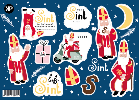 Stickervel sint :: Lintjes & Pakjes